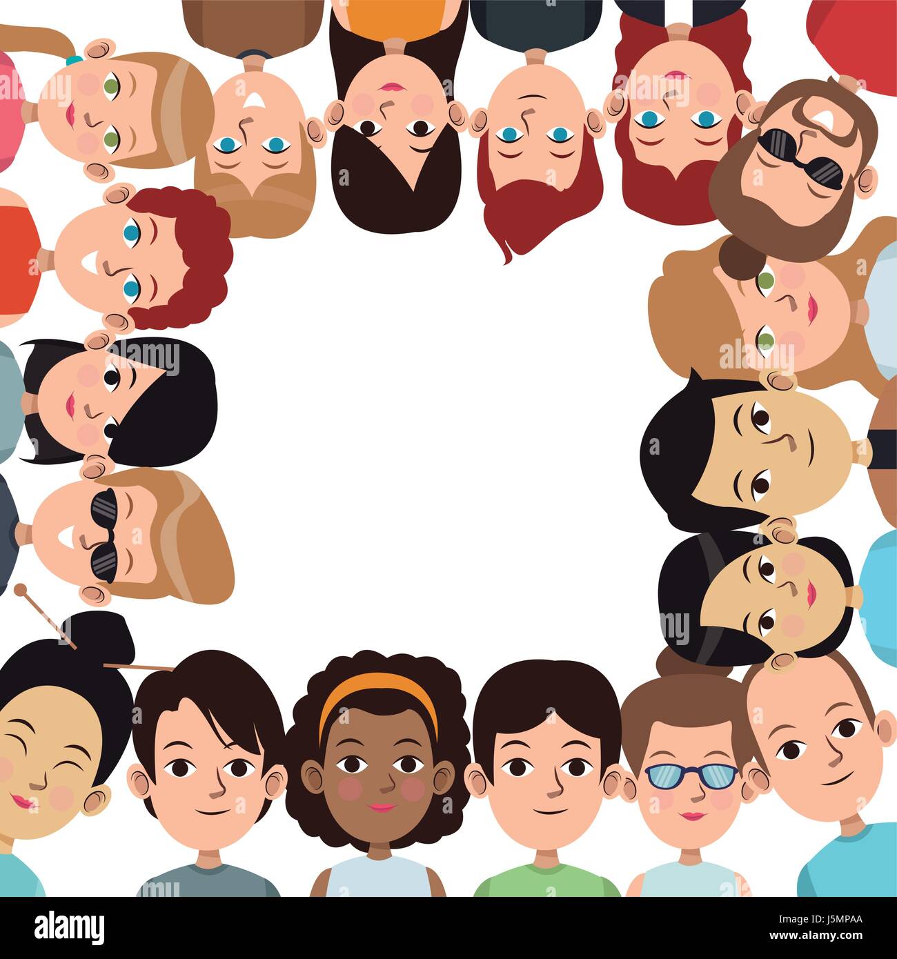 cartoon community people border frame image Stock Vector Image & Art ...