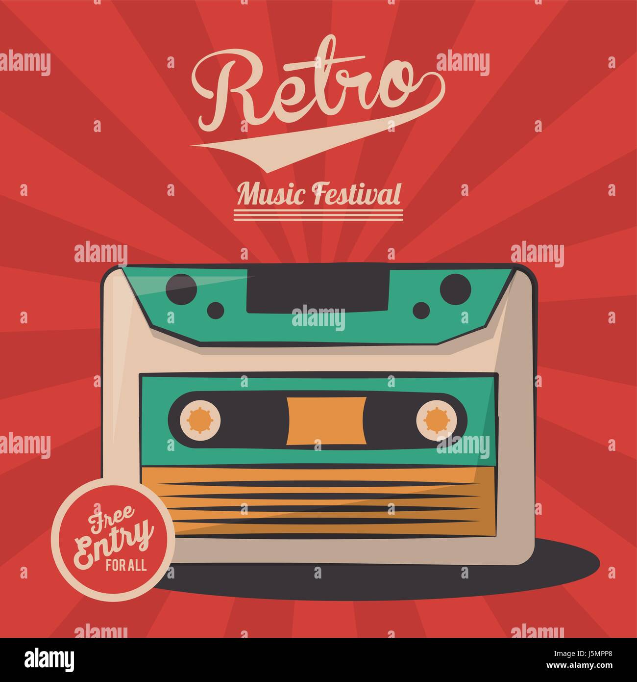 vintage retro music festival cassette invitation Stock Vector Image ...