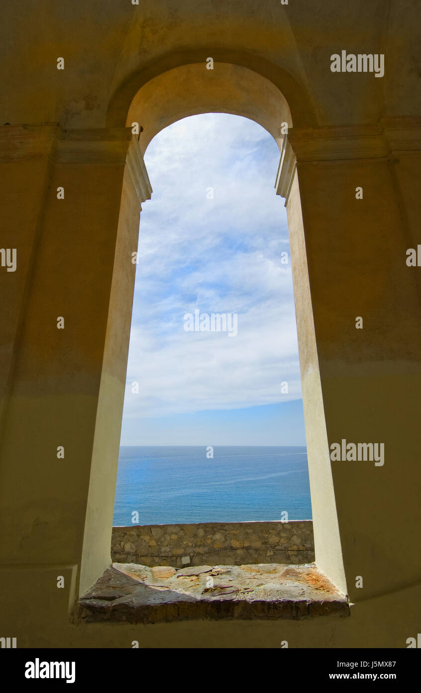 blue window porthole dormer window pane arc width water mediterranean ...