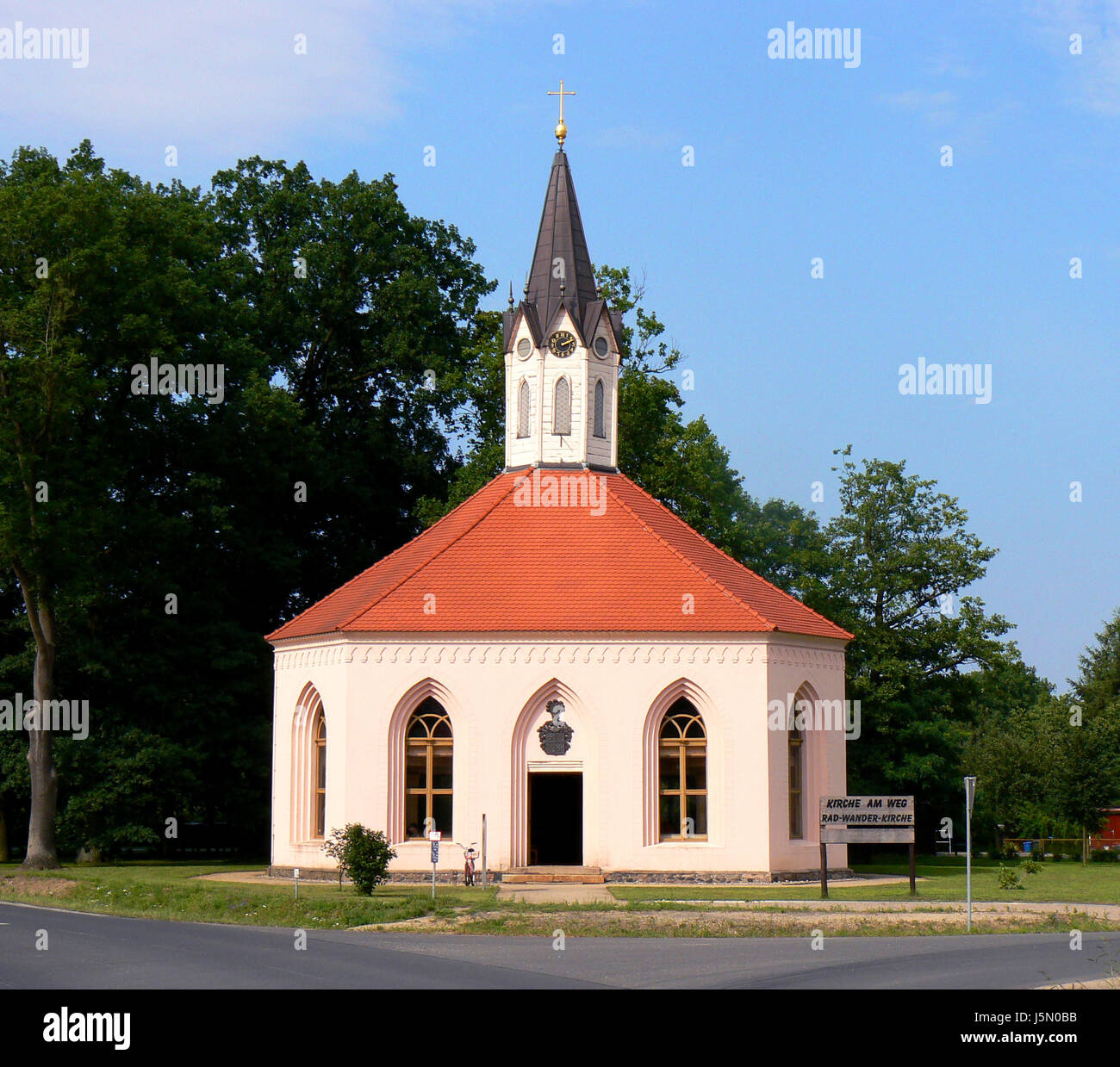 blue religion belief church religious tree trees cross brandenburg ...