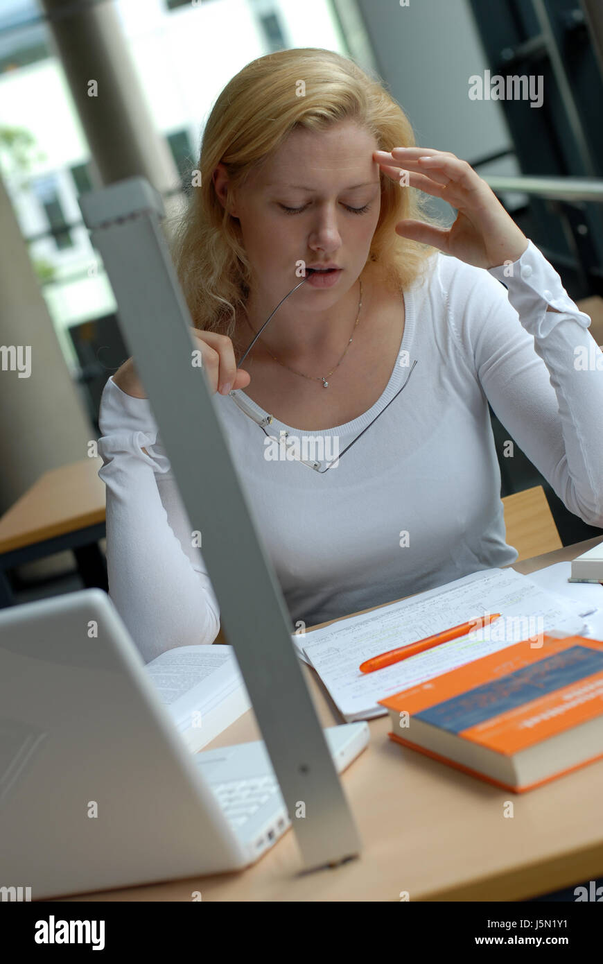 woman study laptop notebook computers computer education research learn ...