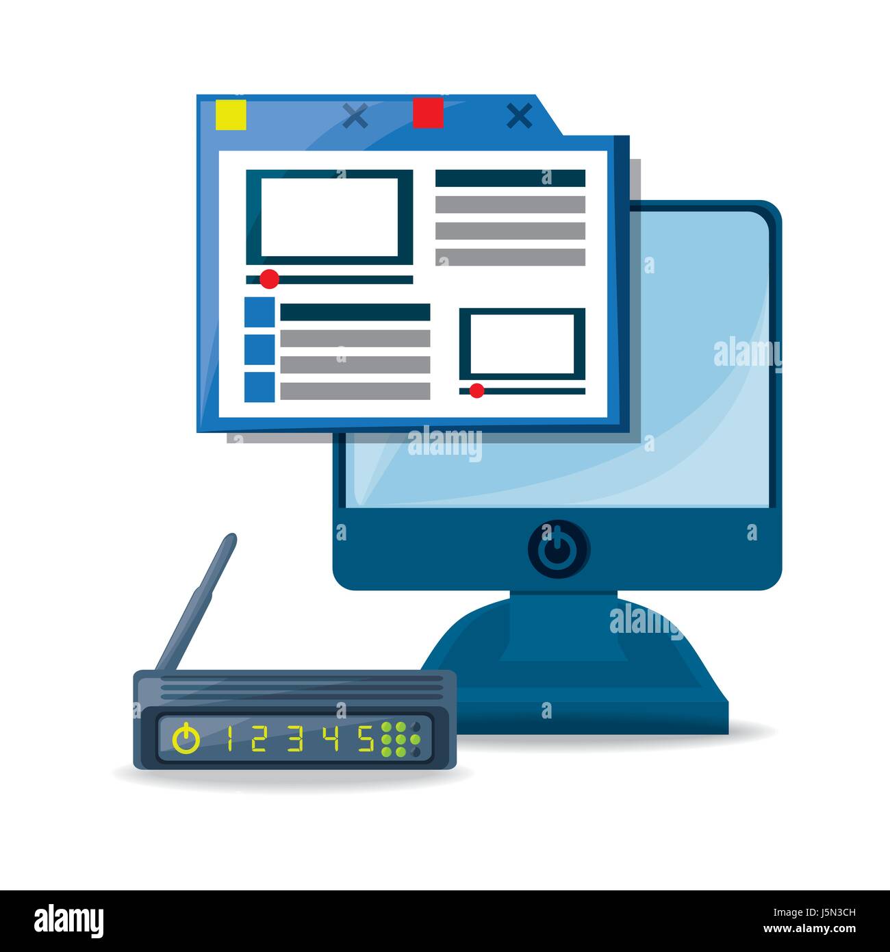 webside, router, internet and computer concept Stock Vector Image & Art ...