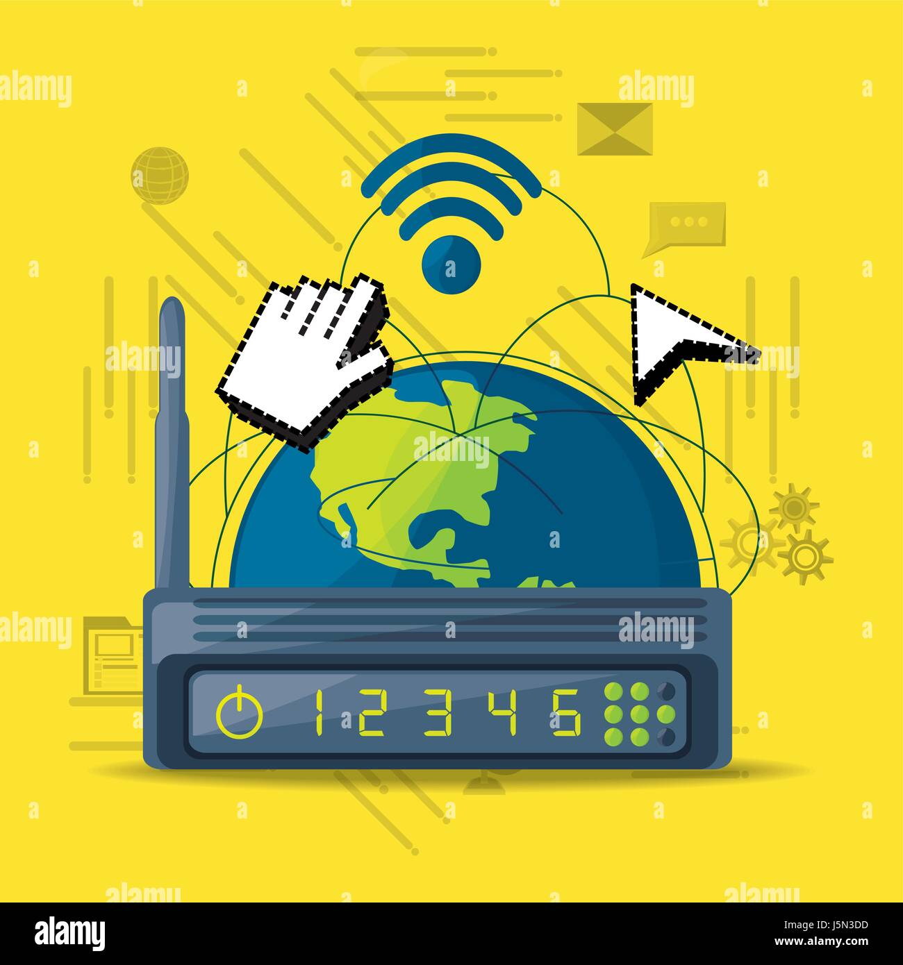 wifi router icon related with internet around the world Stock Vector ...