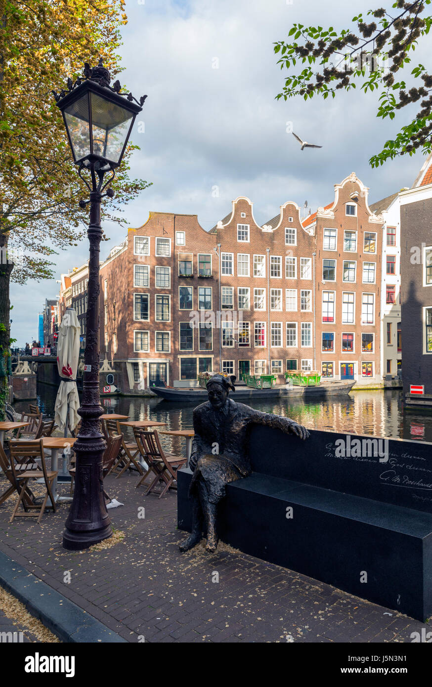 AMSTERDAM, NETHERLANDS - MAY 9, 2017: Statue of Alida Margaretha ...