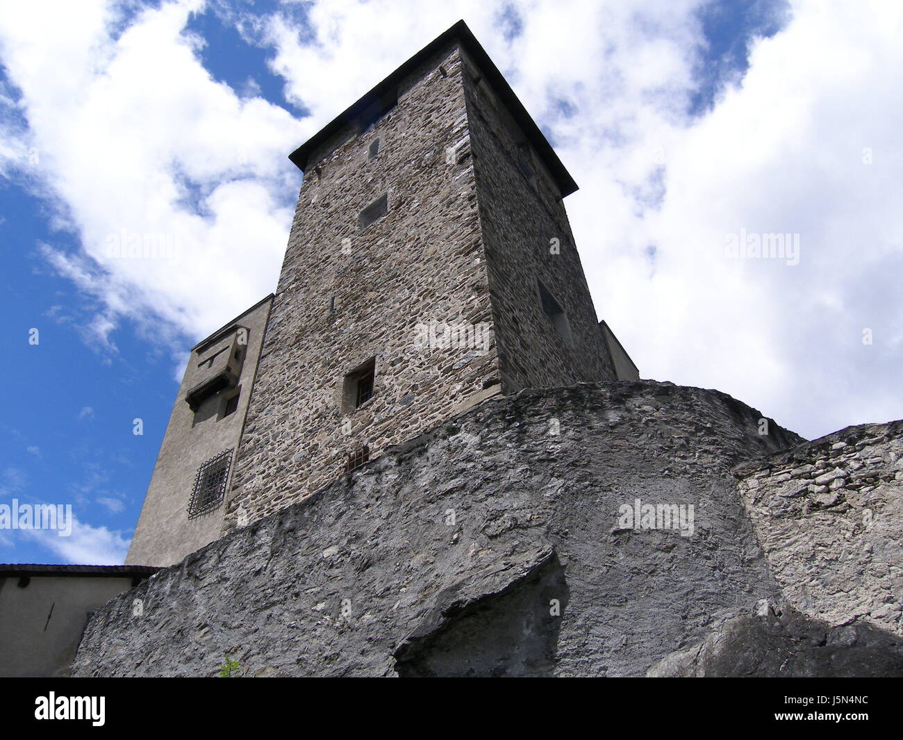 tower of landeck castle in tyrol Stock Photo - Alamy