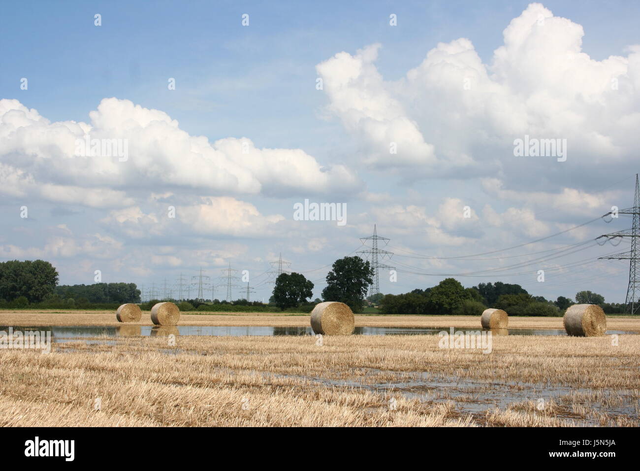 straw bales in flood Stock Photo - Alamy