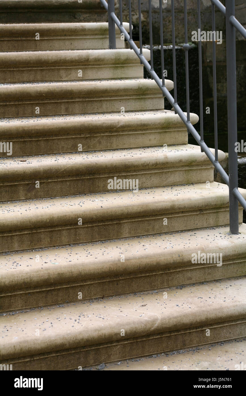stairs historical diagonal sandstone railing ascent baluster stair-rail ...