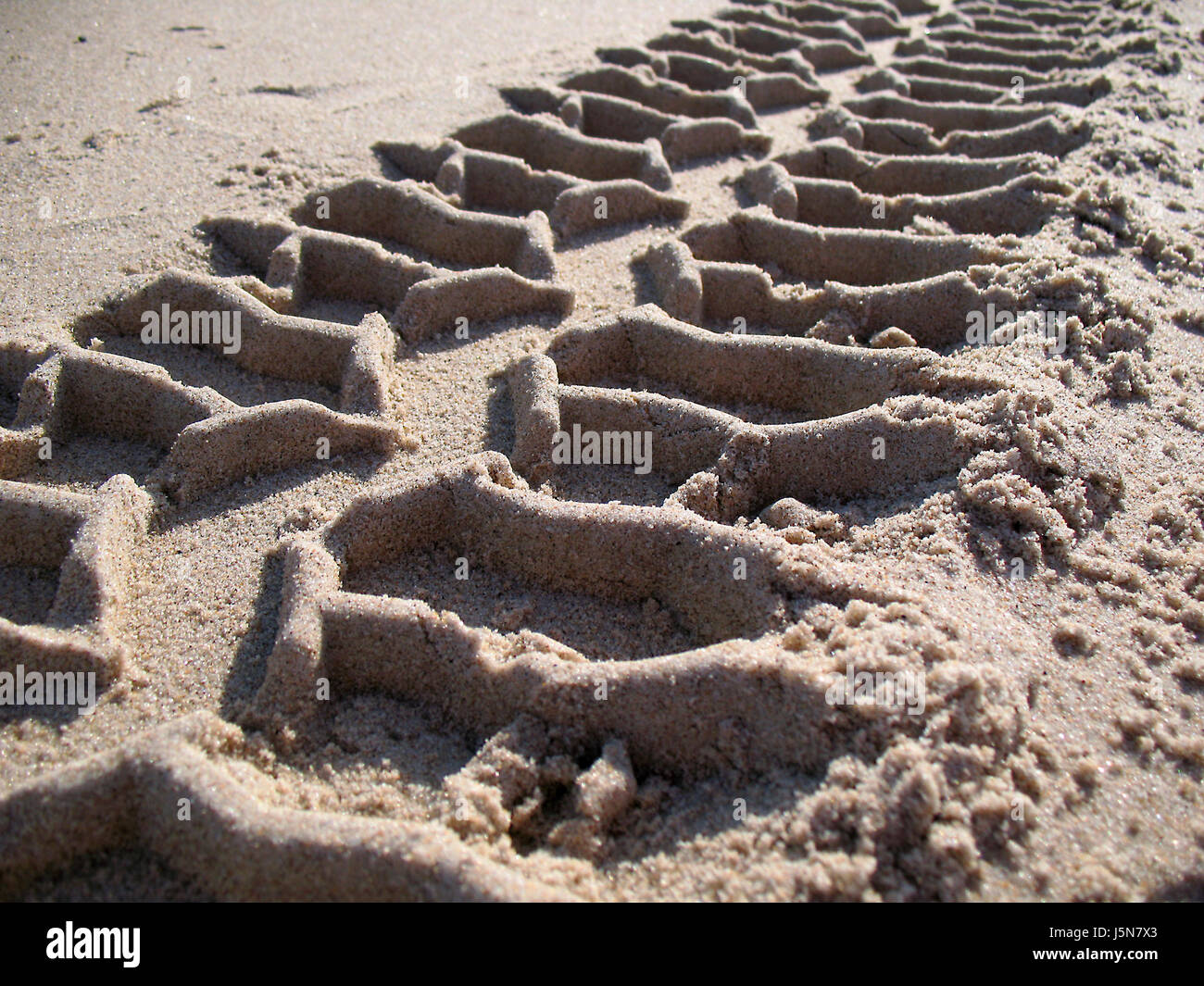 profile sense tractor copy truck lorry tire tracks sands sand tracks footprints Stock Photo - Alamy