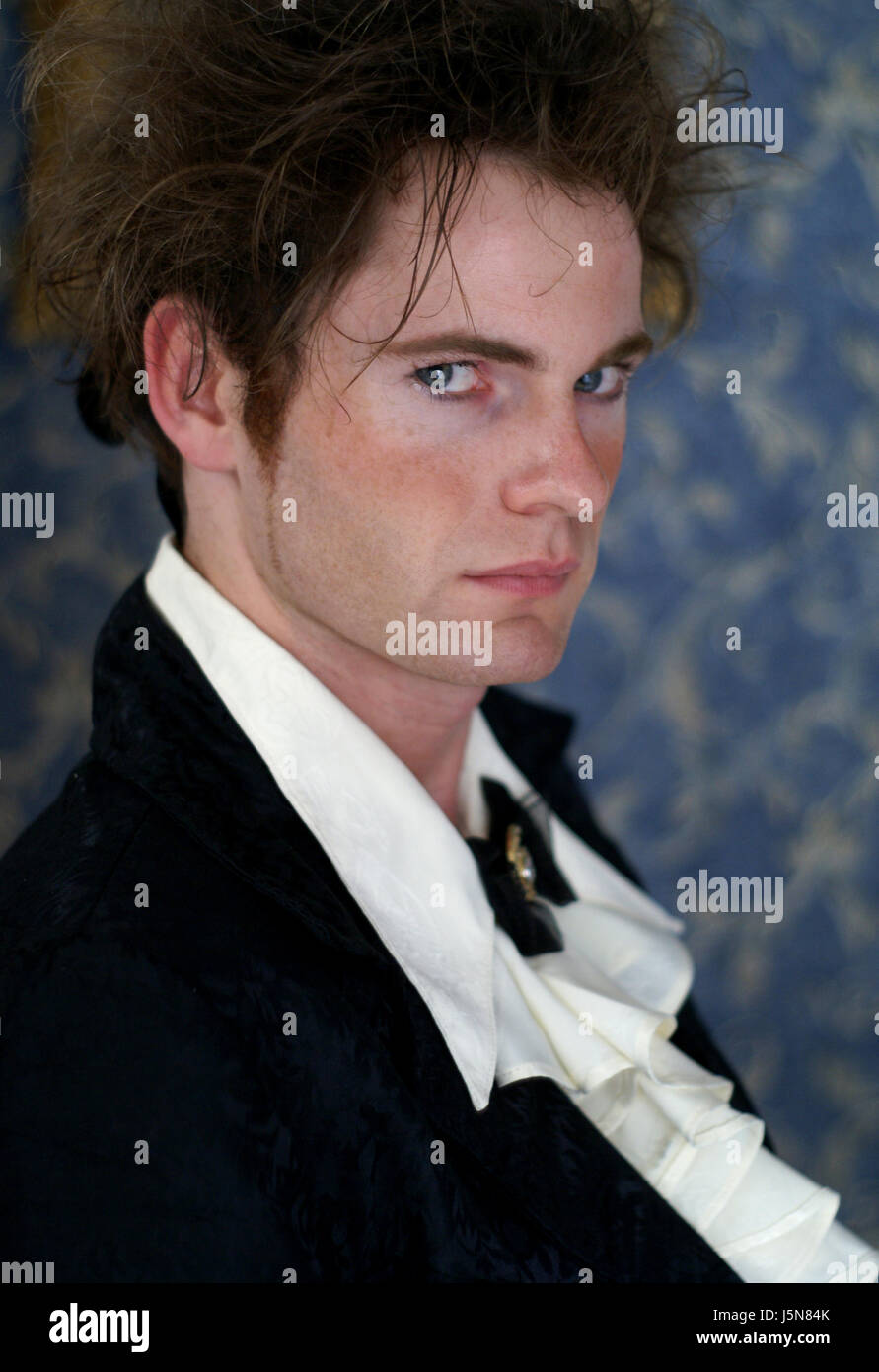 male masculine portrait baroque look glancing see view looking peeking ...