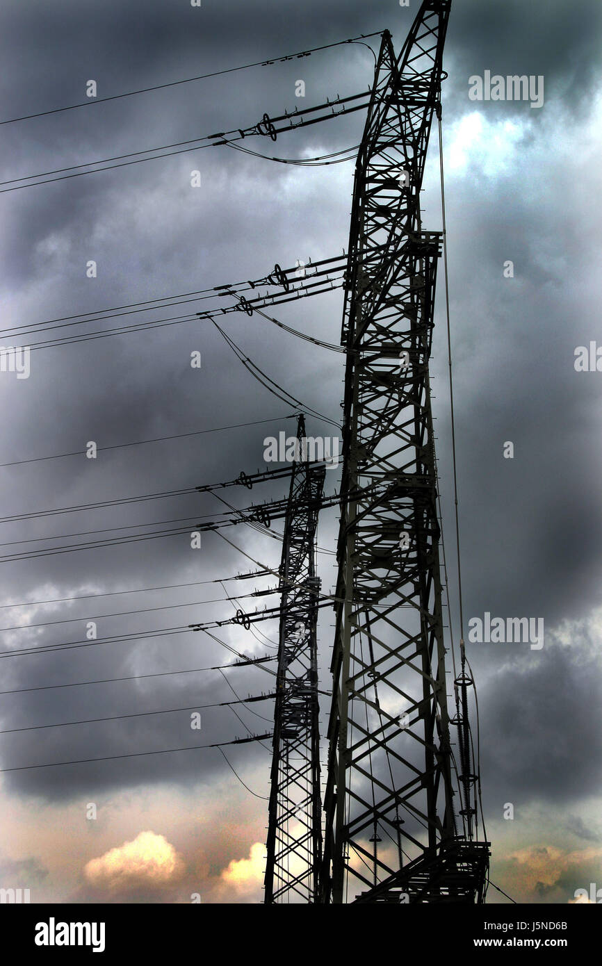 blue power station energy power electricity electric power thunderstorm ...