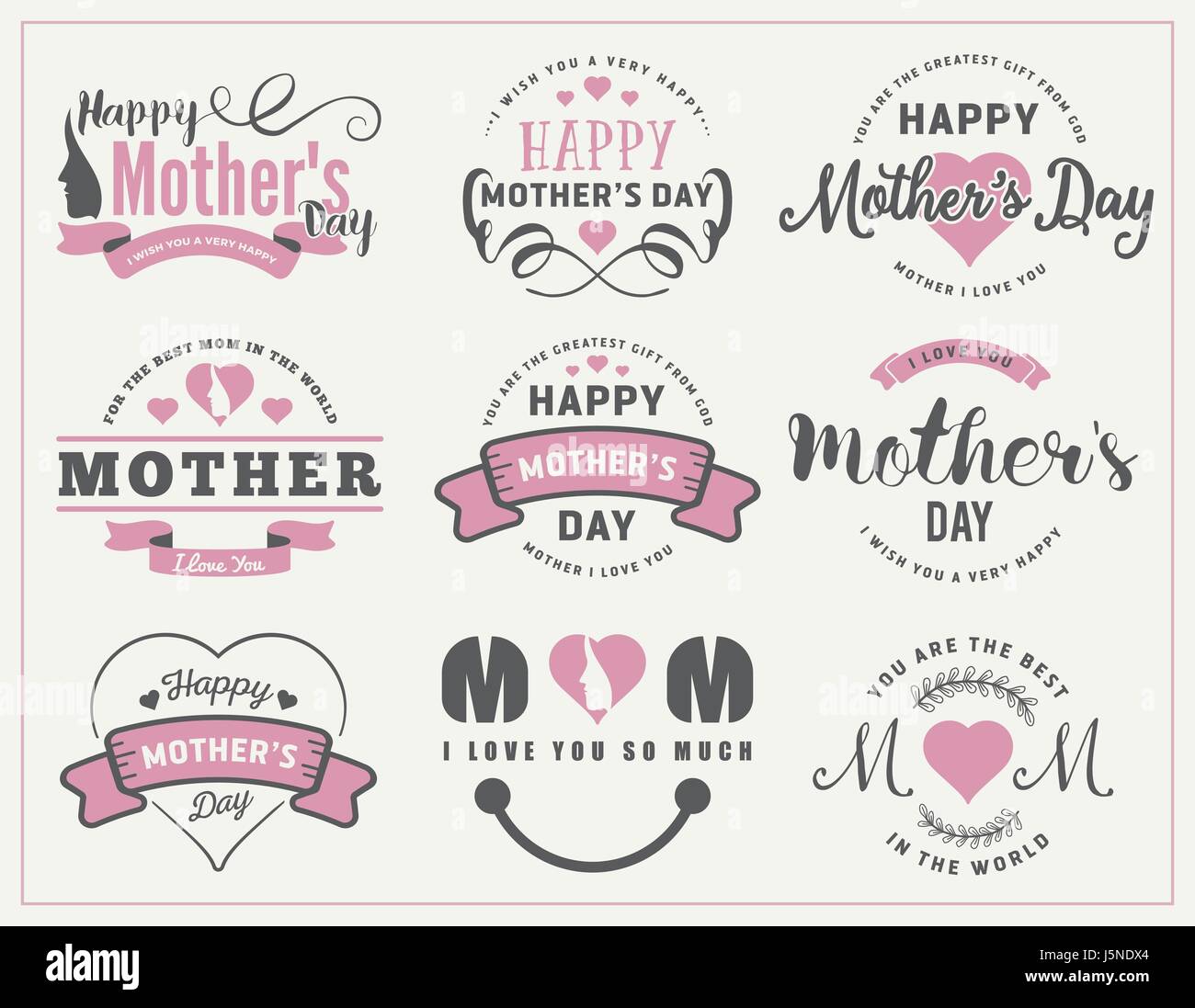 Beautiful Mothers Day Badges And Labels Design For Decoration Sticker