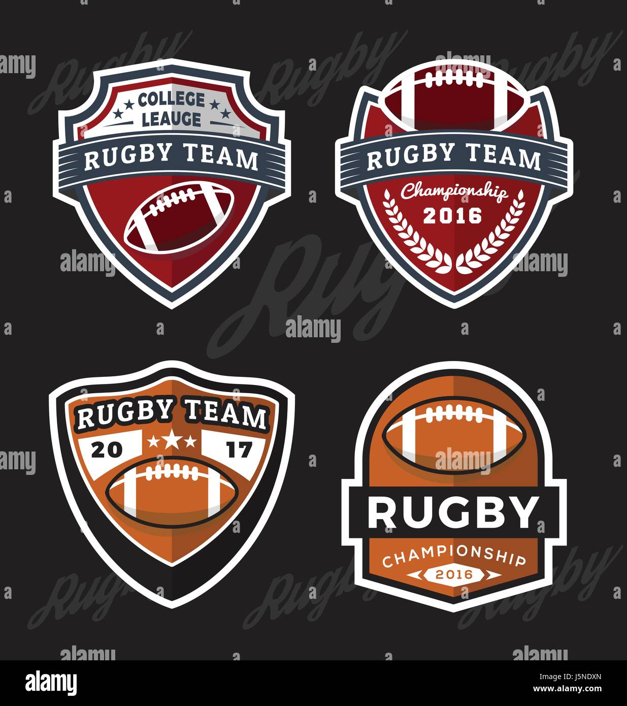 Rugby emblem template logo hi-res stock photography and images - Alamy