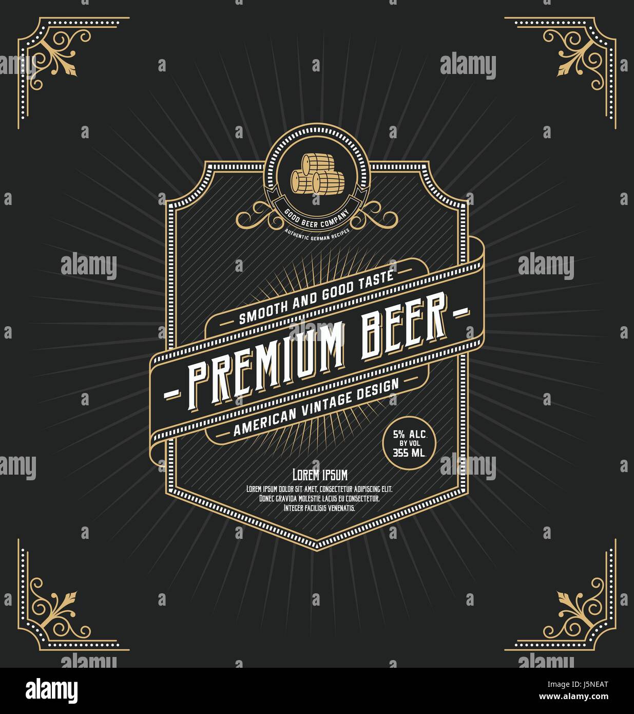 Vintage frame design for labels, banner, logo, emblem, menu, sticker ...