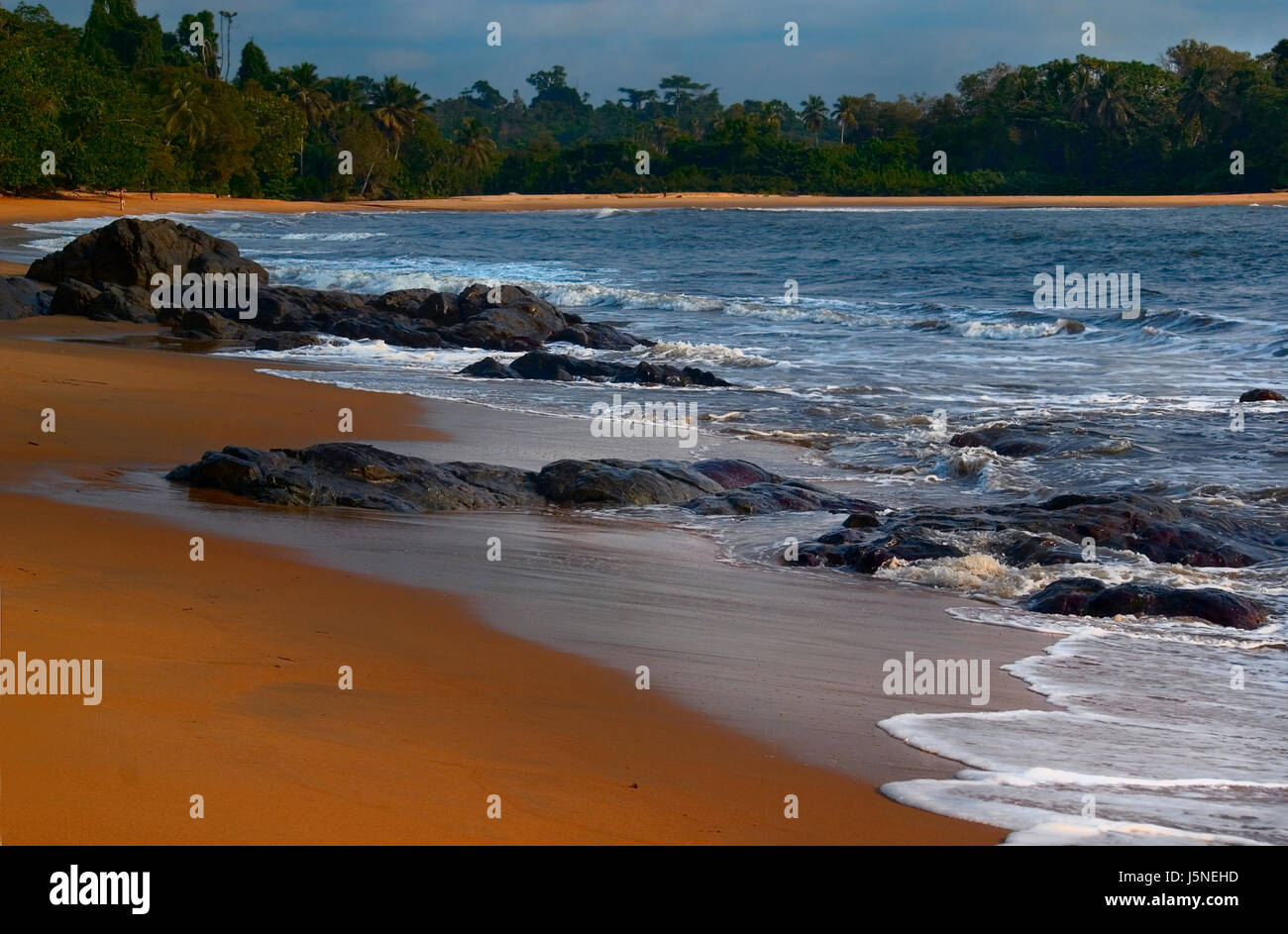 africa beach seaside the beach seashore waves rock surf reef cameroon ...