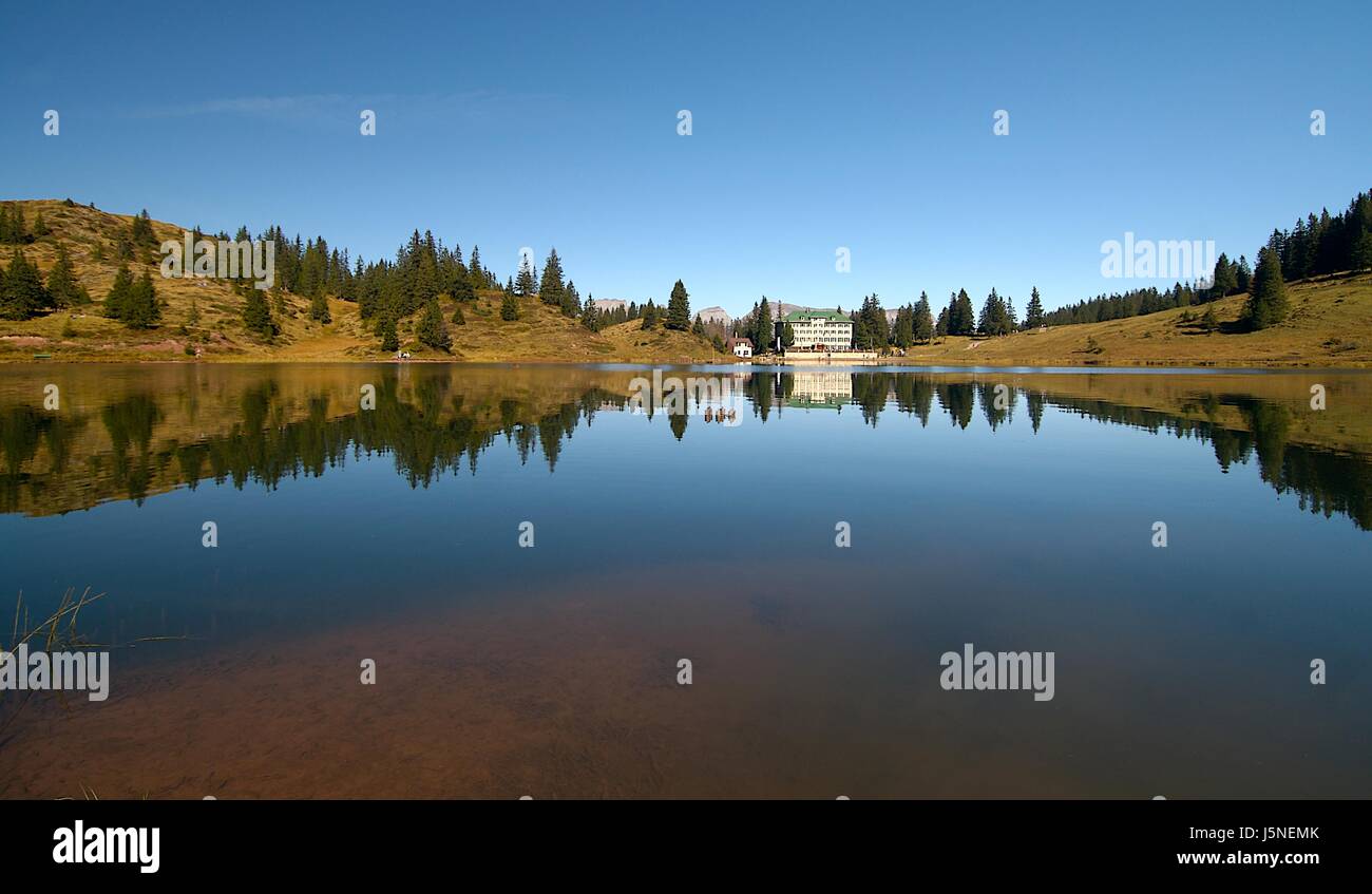 mountains switzerland mountain lake water seebenalp flums flumerberg ...