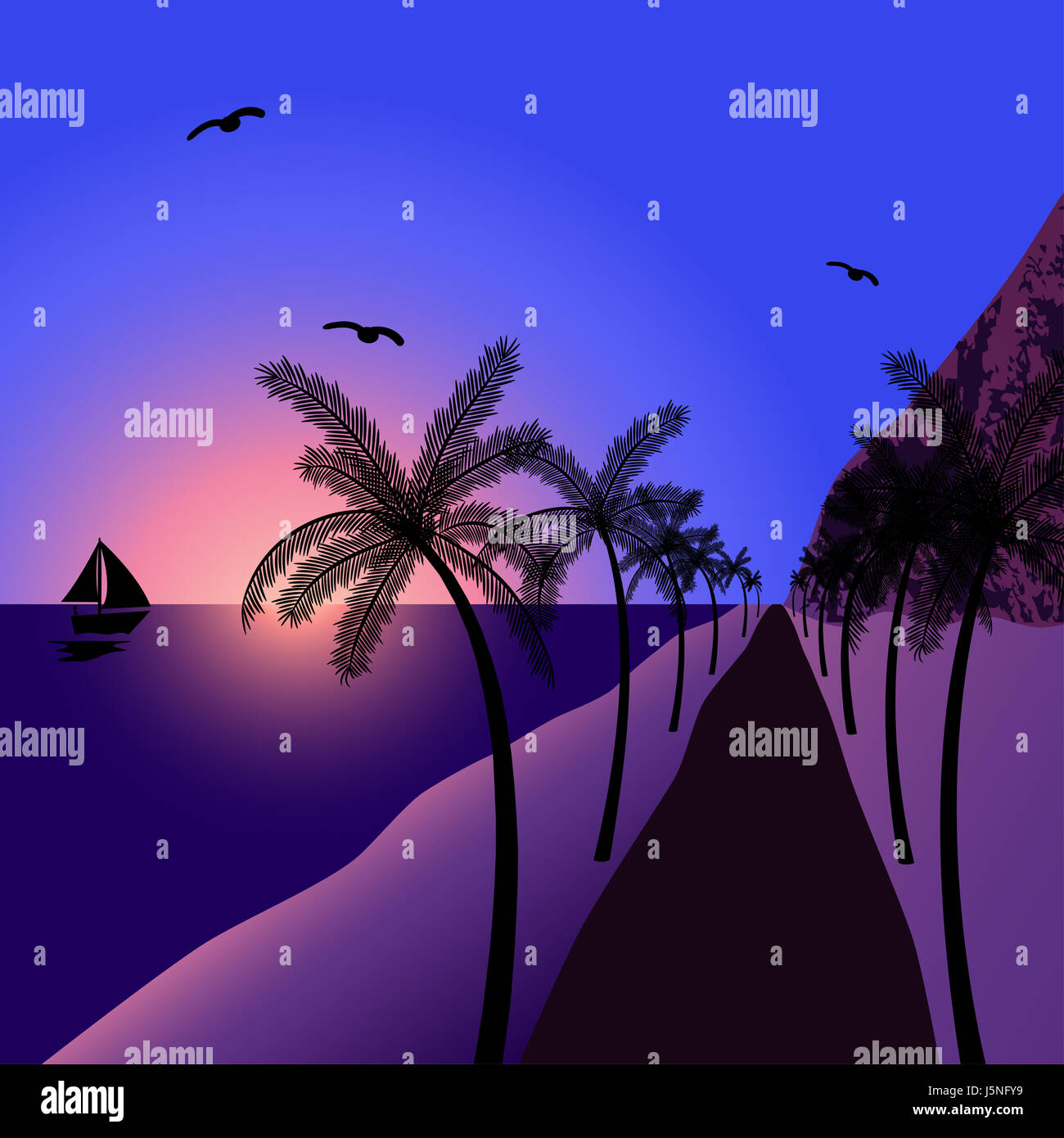 beautiful summer night on the beach Stock Photo - Alamy