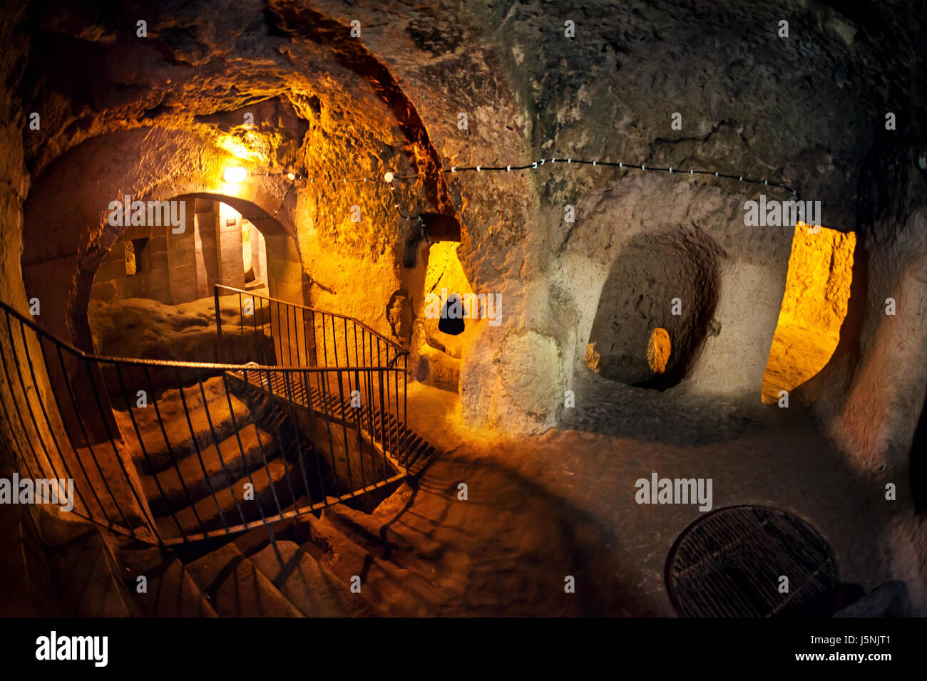 Derinkuyu cave city in Cappadocia Turkey Stock Photo - Alamy