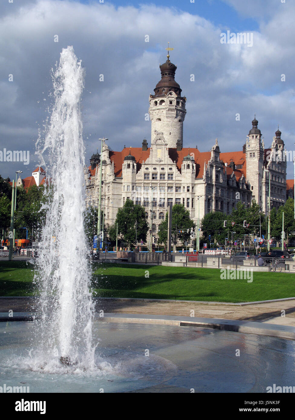 historical fountain saxony Leipzig building old buildings neues rathaus ...