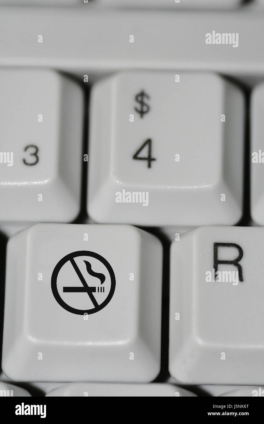 cigarette office keyboard PC computers computer symbolic law nonsmoker ...