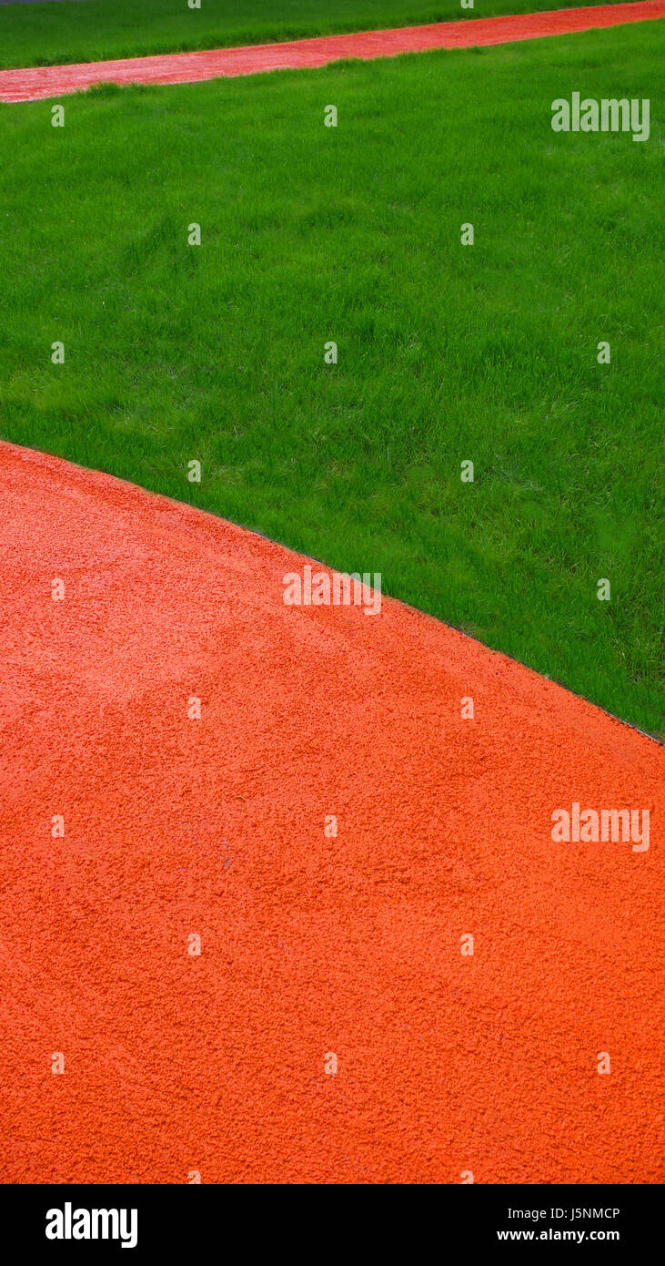 colour green shape colour contrast tar cycle track path way meadow ...