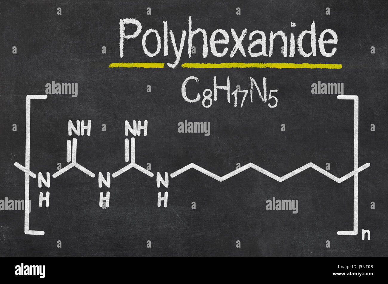 Blackboard with the chemical formula of Polyhexanide Stock Photo - Alamy