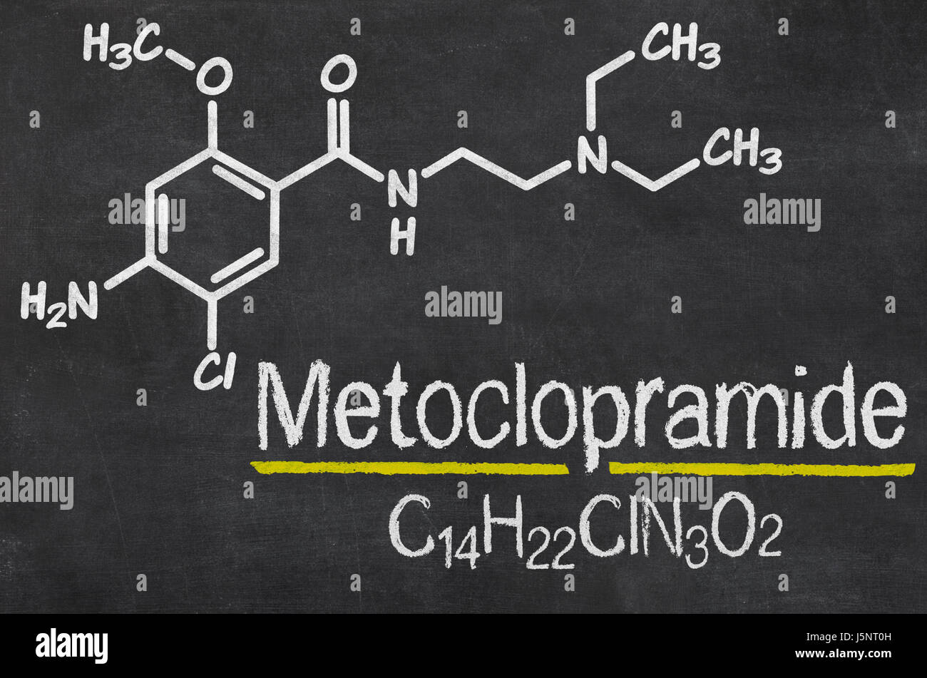 Blackboard with the chemical formula of Metoclopramide Stock Photo - Alamy