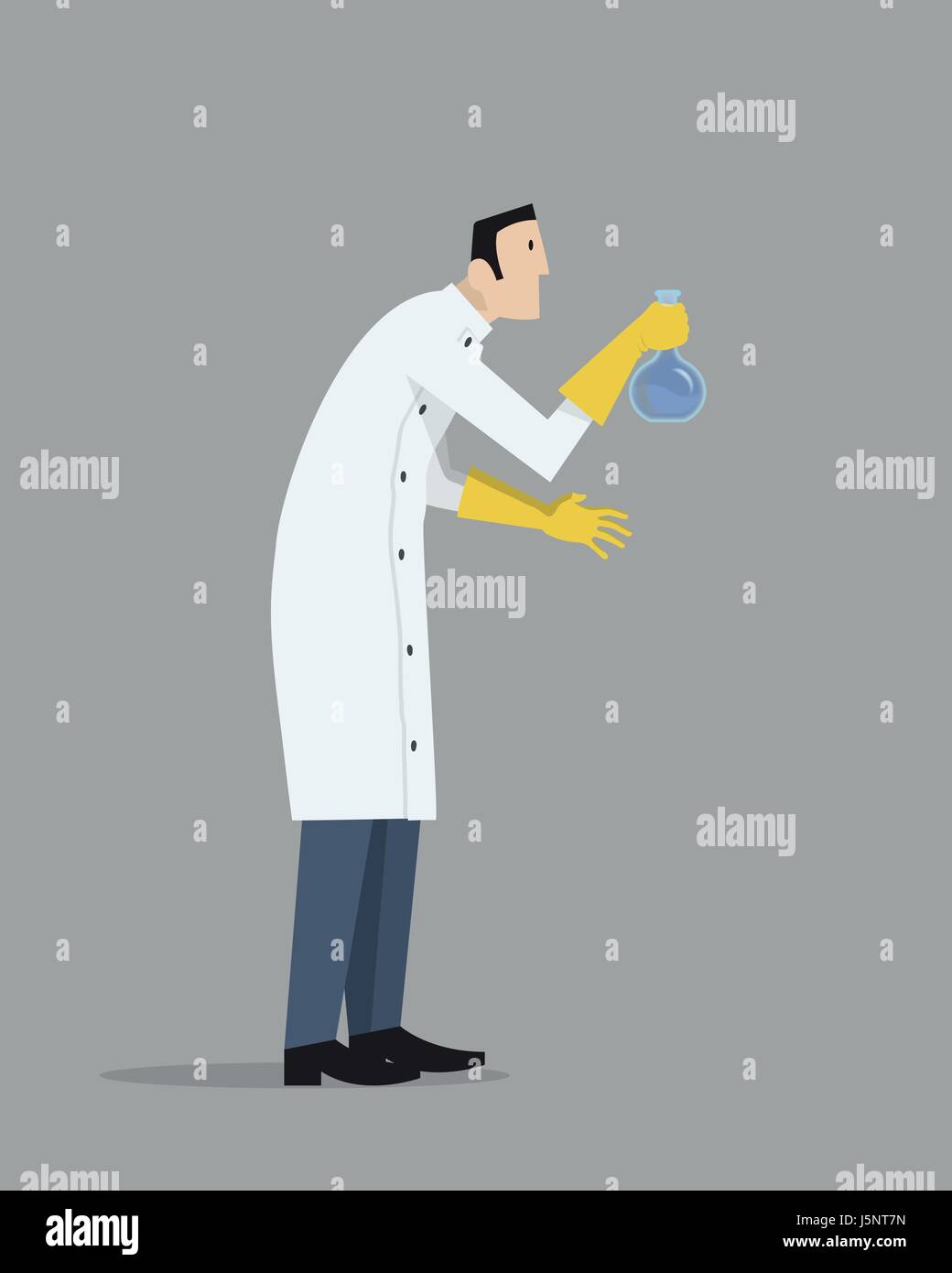 One glass flask chemistry Stock Vector Images - Alamy