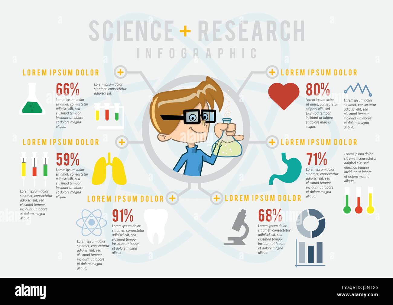 Science and Research Infographic template Stock Vector Image & Art - Alamy