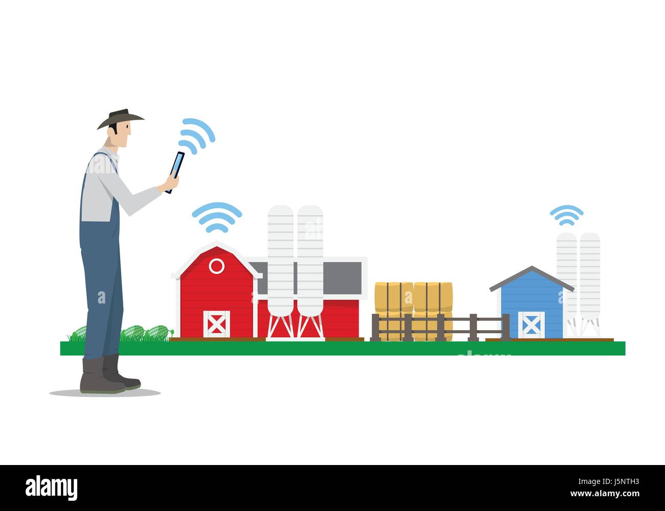 Smart farm technology agriculture Cut Out Stock Images & Pictures - Alamy