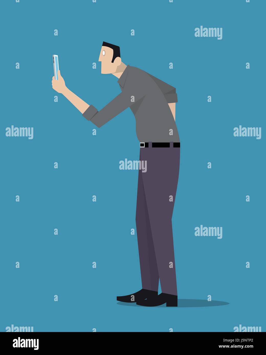Man hypnotized from his phone Stock Vector Image & Art - Alamy