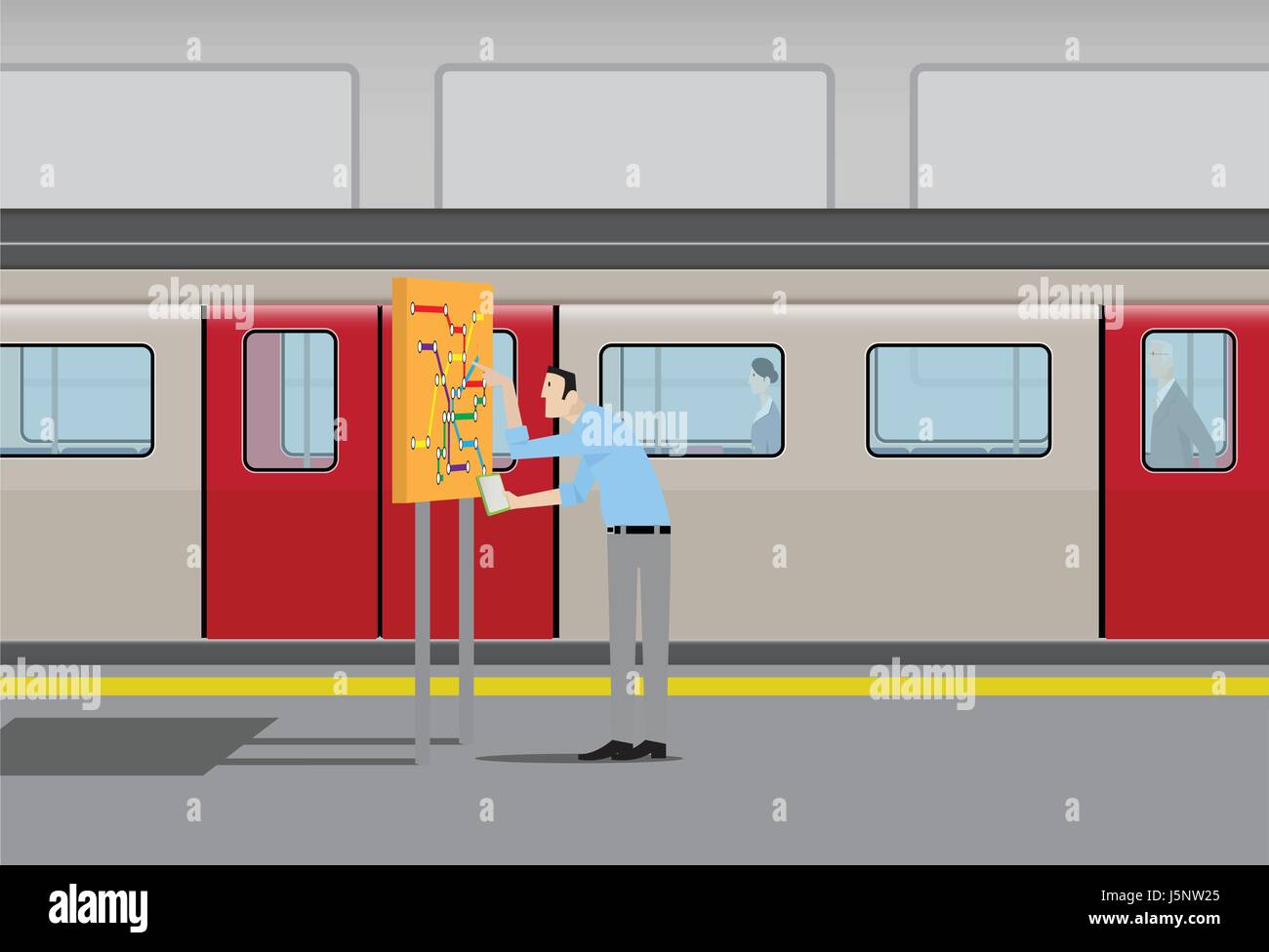 Subway station worker Stock Vector Images - Alamy