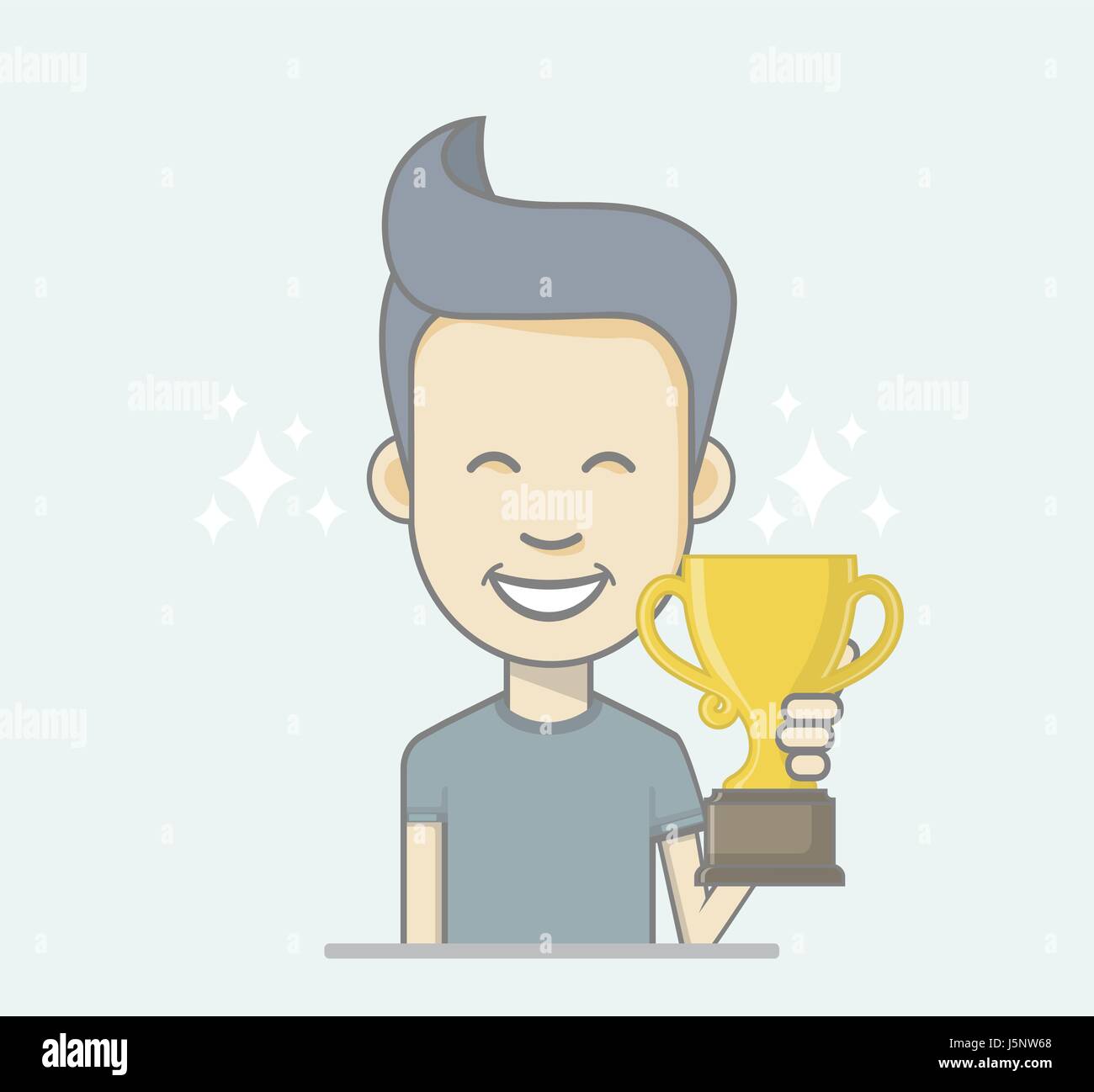 Young boy holding winner cup Stock Vector Image & Art - Alamy