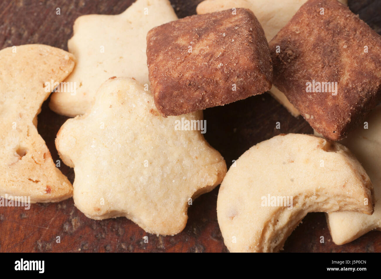 Pastry assort collection on a timber board, close up Stock Photo - Alamy