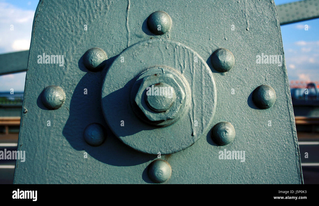 bridge iron screw steel metal rivet mothers Duisburg fortification rust ...