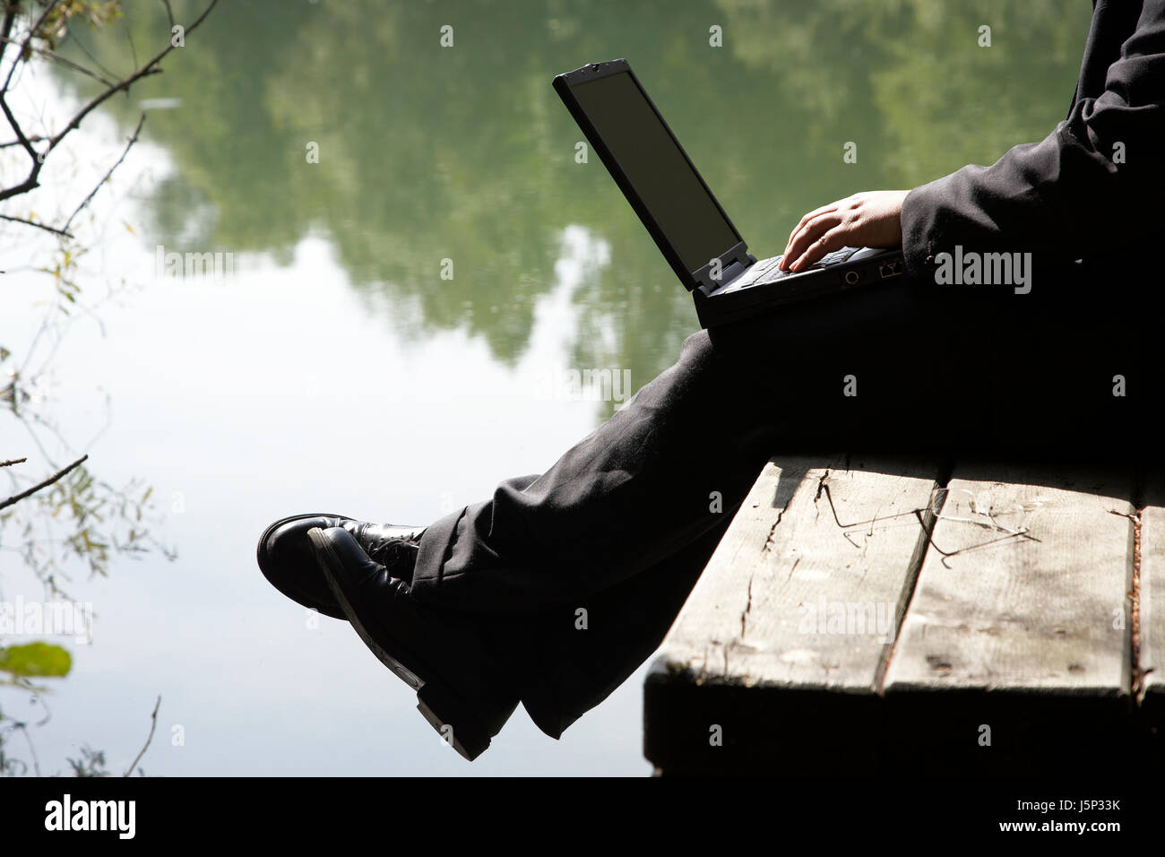 legs laptop notebook computers computer meditate relaxed radio silence ...