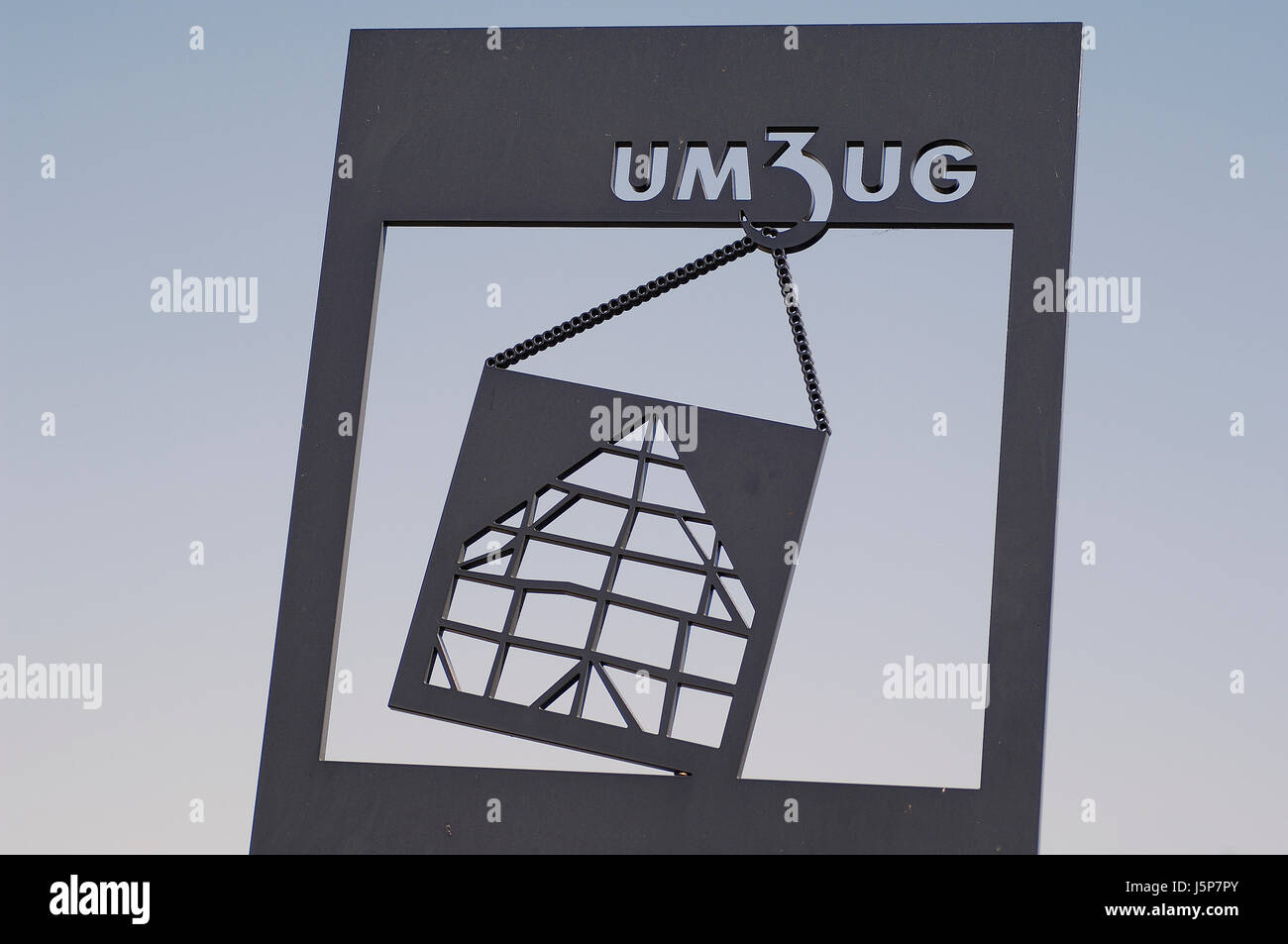 sign signal blue symbolic modern modernity frame-work removal ...