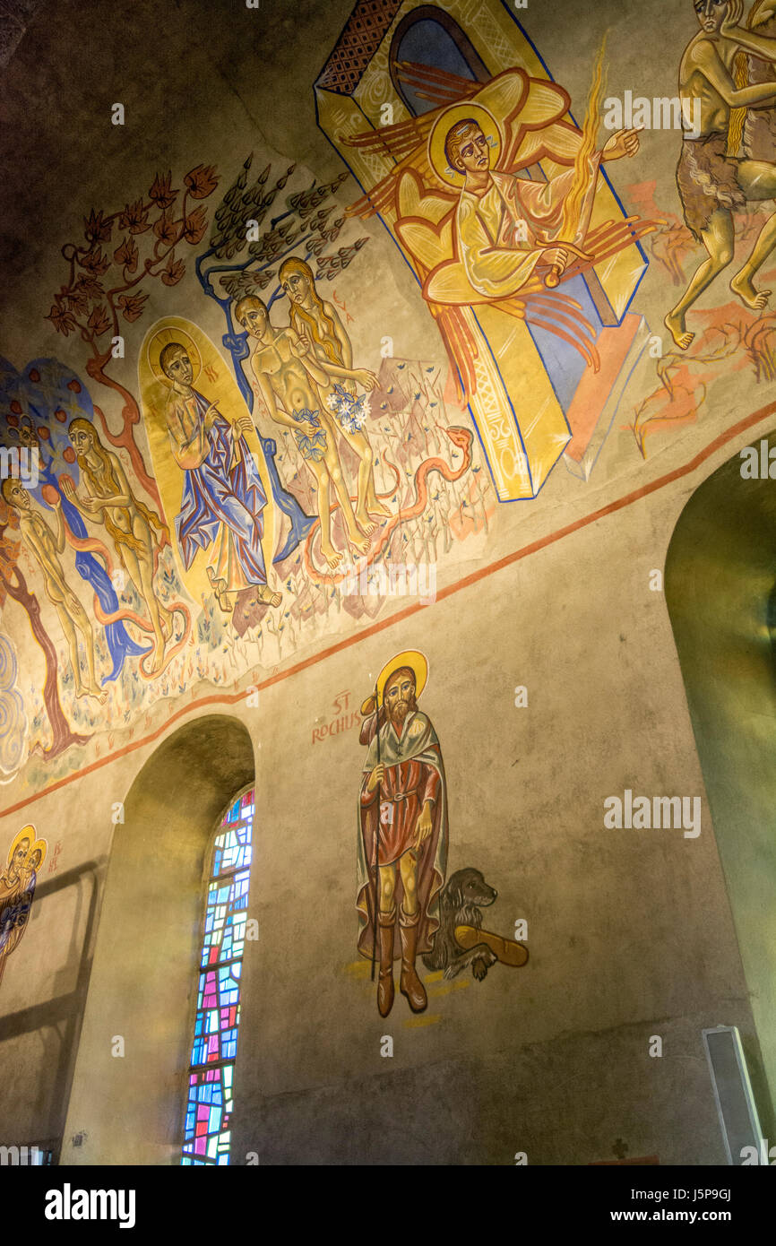 Chatel Guyon. Frescoes of the Sainte-Anne church of the artist Nicolaï ...