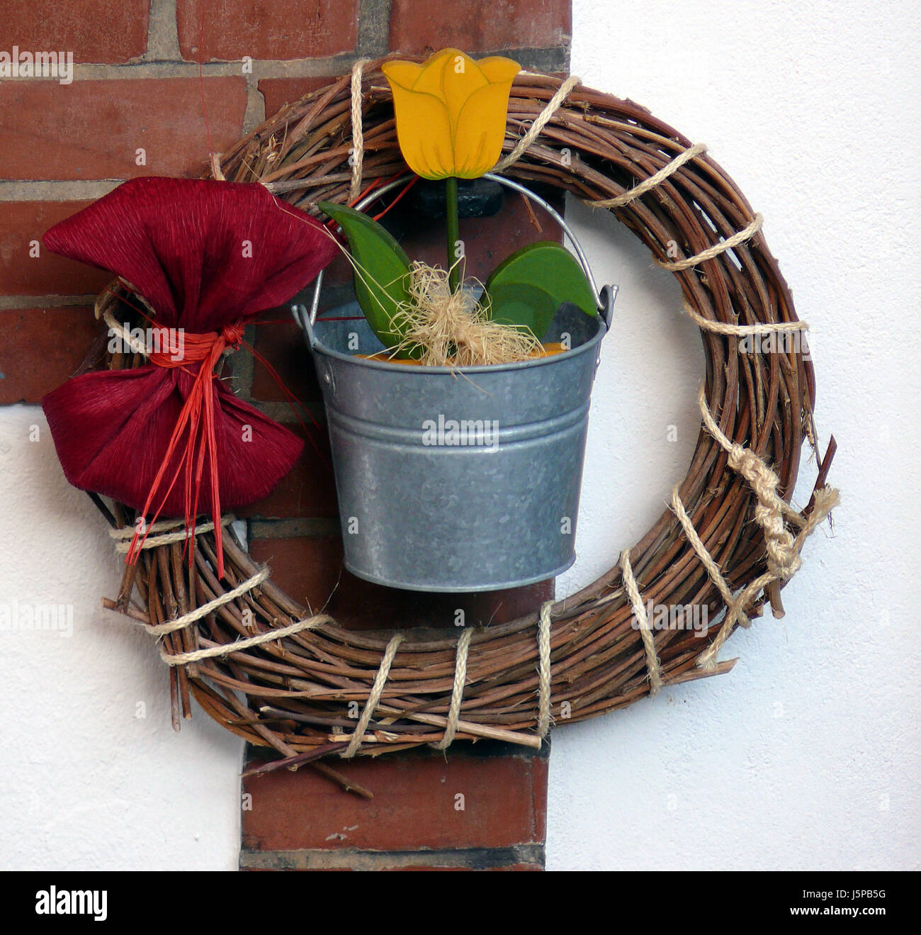 art bucolic flower plant detail admission bucket metal facade bind ...
