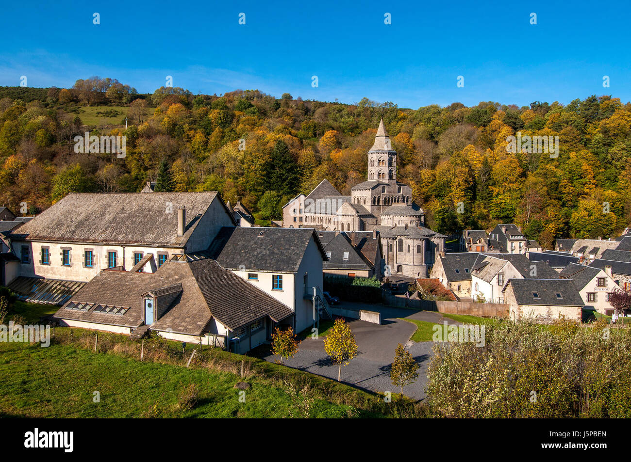 Basilica Notre Dame d'Orcival. Natural regional park of volcans d ...