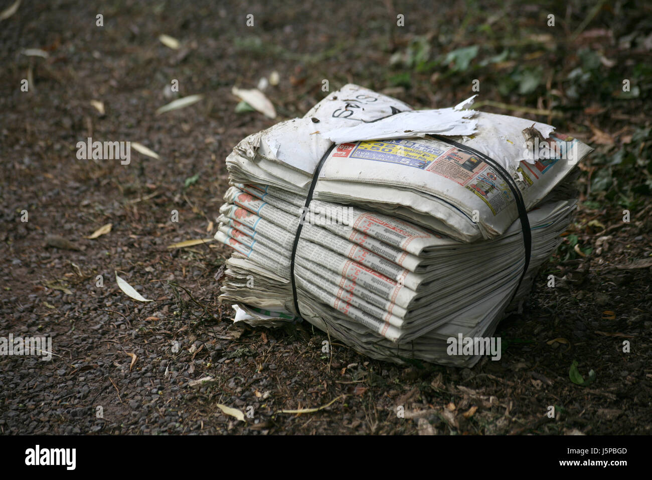 newspapers environmental pollution bundled waste paper advertiser sheet ...