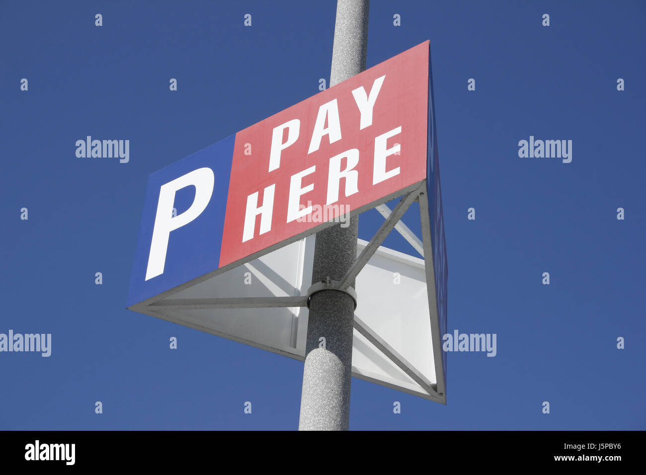 sign signal blue pay parking place pole hint text parking count ...