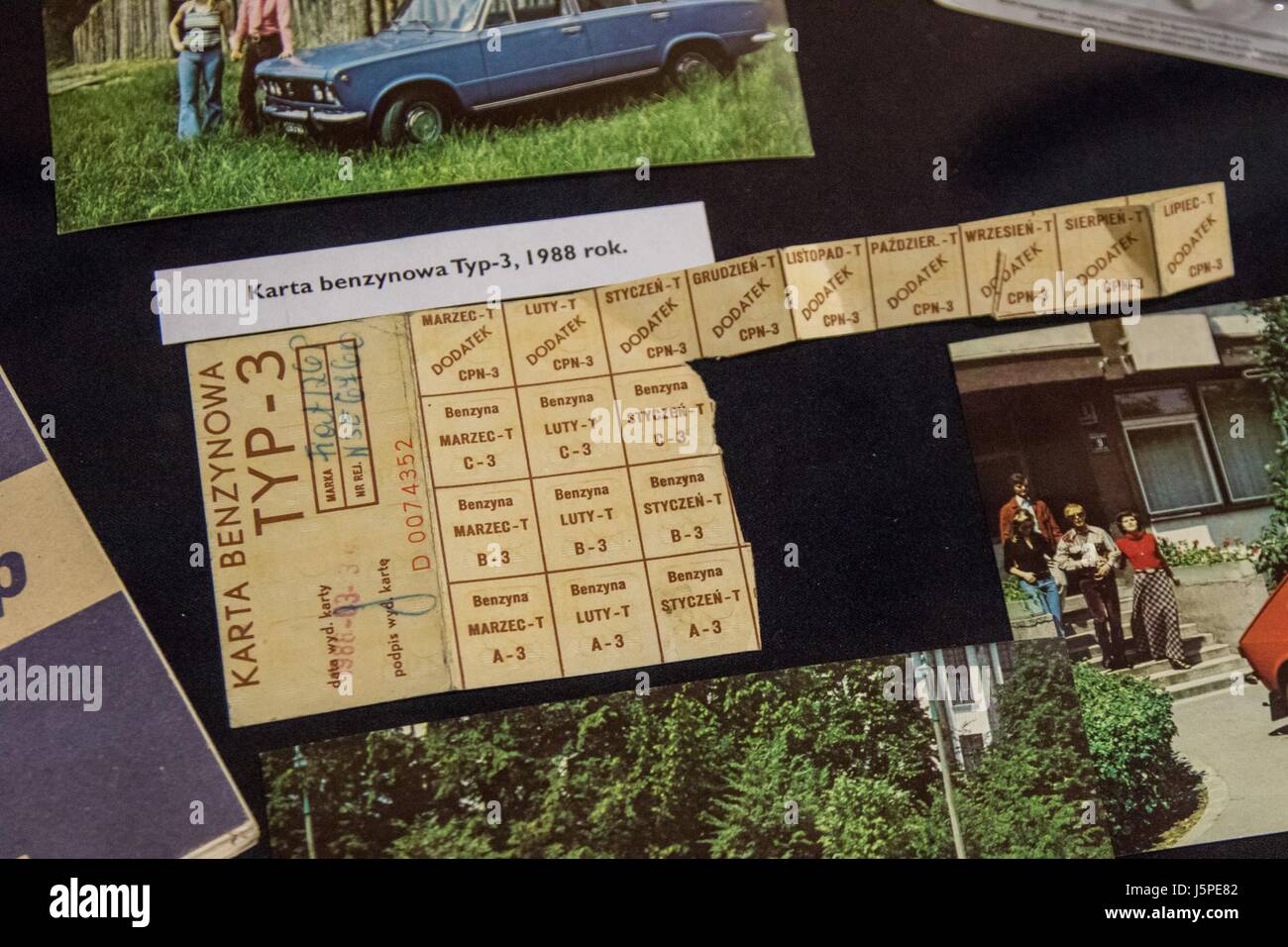 Ration cards used in Poland from August 1976 to July 1989 are exhibited ...