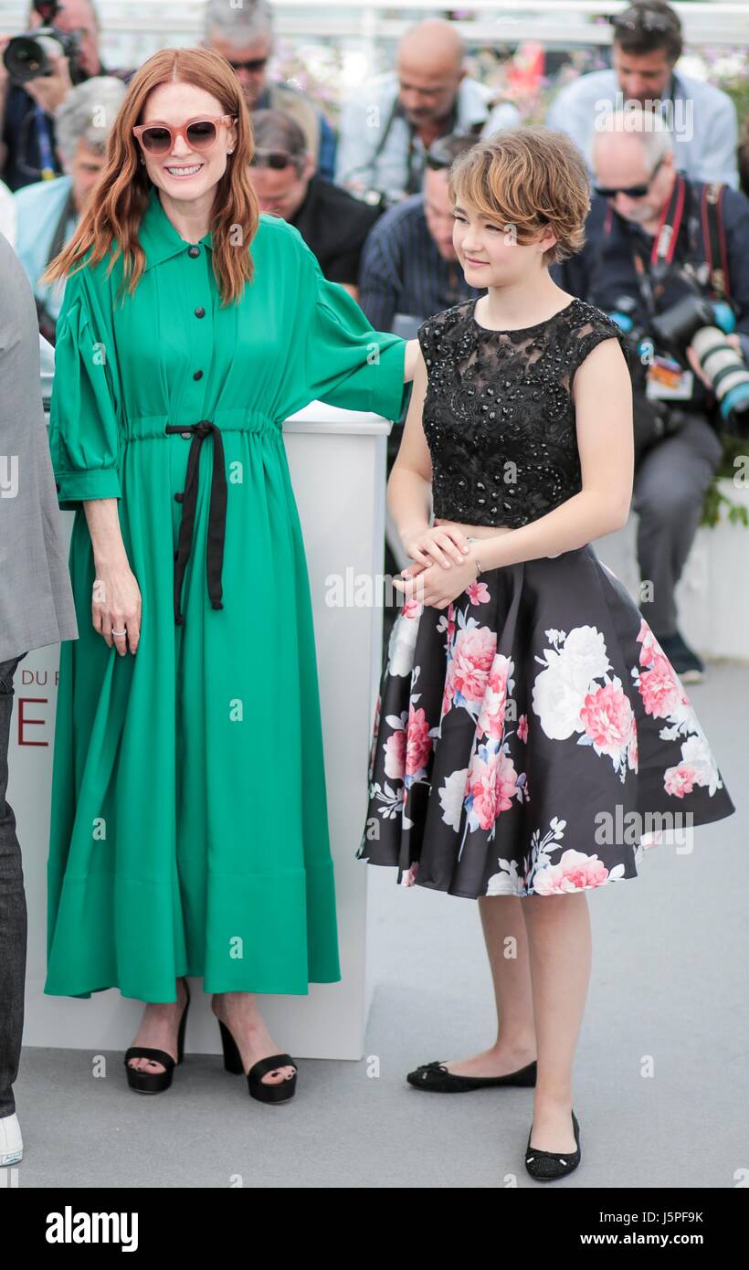 Cannes, France 18 May 2017 Julianne Moore, Millicent Simmonds Actors ...