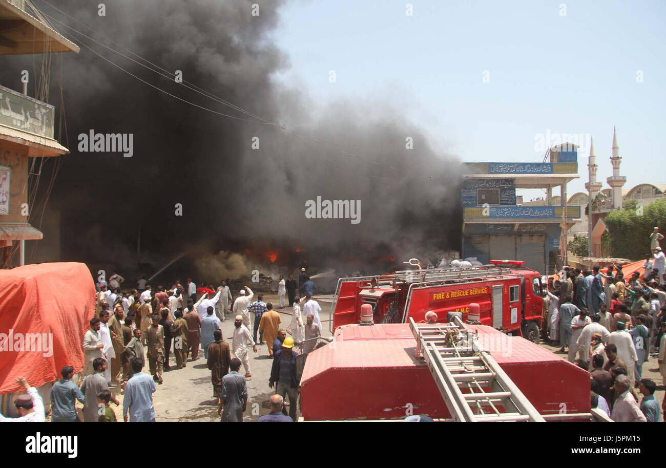 Views of fire eruption at plastic material godown located at dry cargo ...