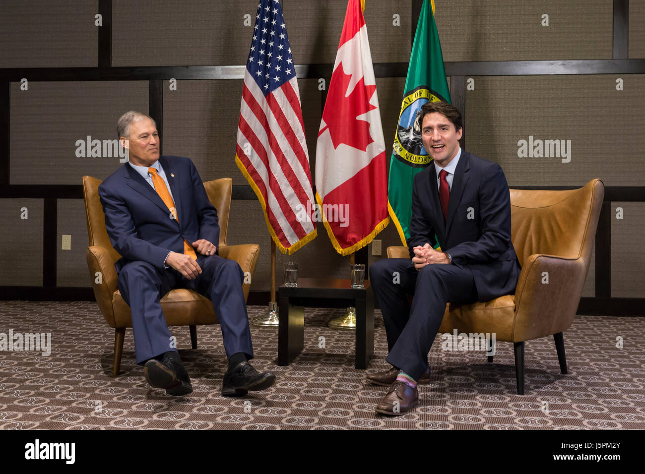Seattle, Washington: Canadian Prime Minister Justin Trudeau meets with ...
