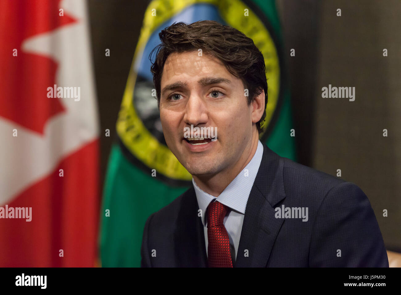 Seattle, Washington: Canadian Prime Minister Justin Trudeau meets with ...