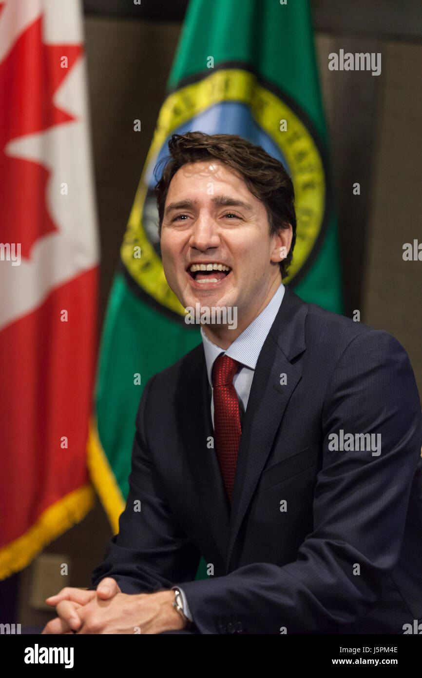 Seattle, Washington: Canadian Prime Minister Justin Trudeau meets with ...
