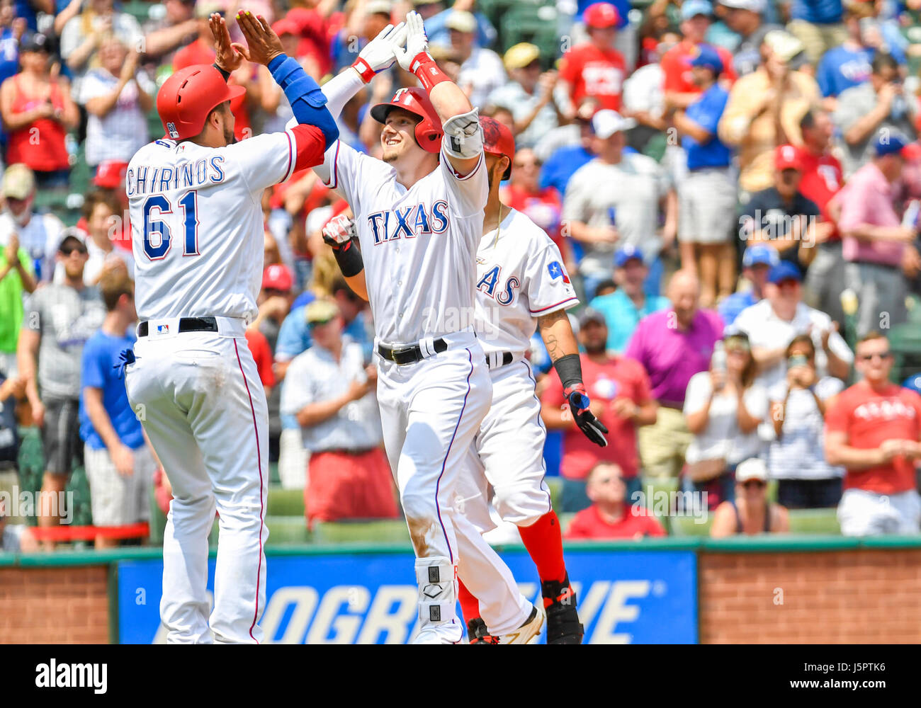 Arlington, Texas, USA. May 18, 2017: Texas Rangers left fielder Ryan ...