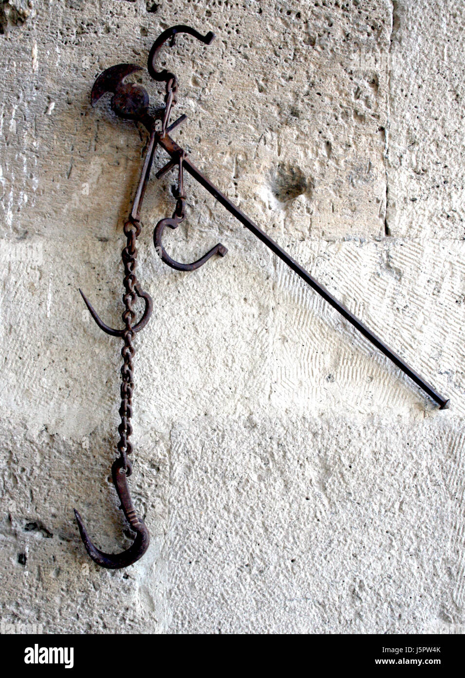 historical antique rusty rust weigh weight scales balance out old wall ...