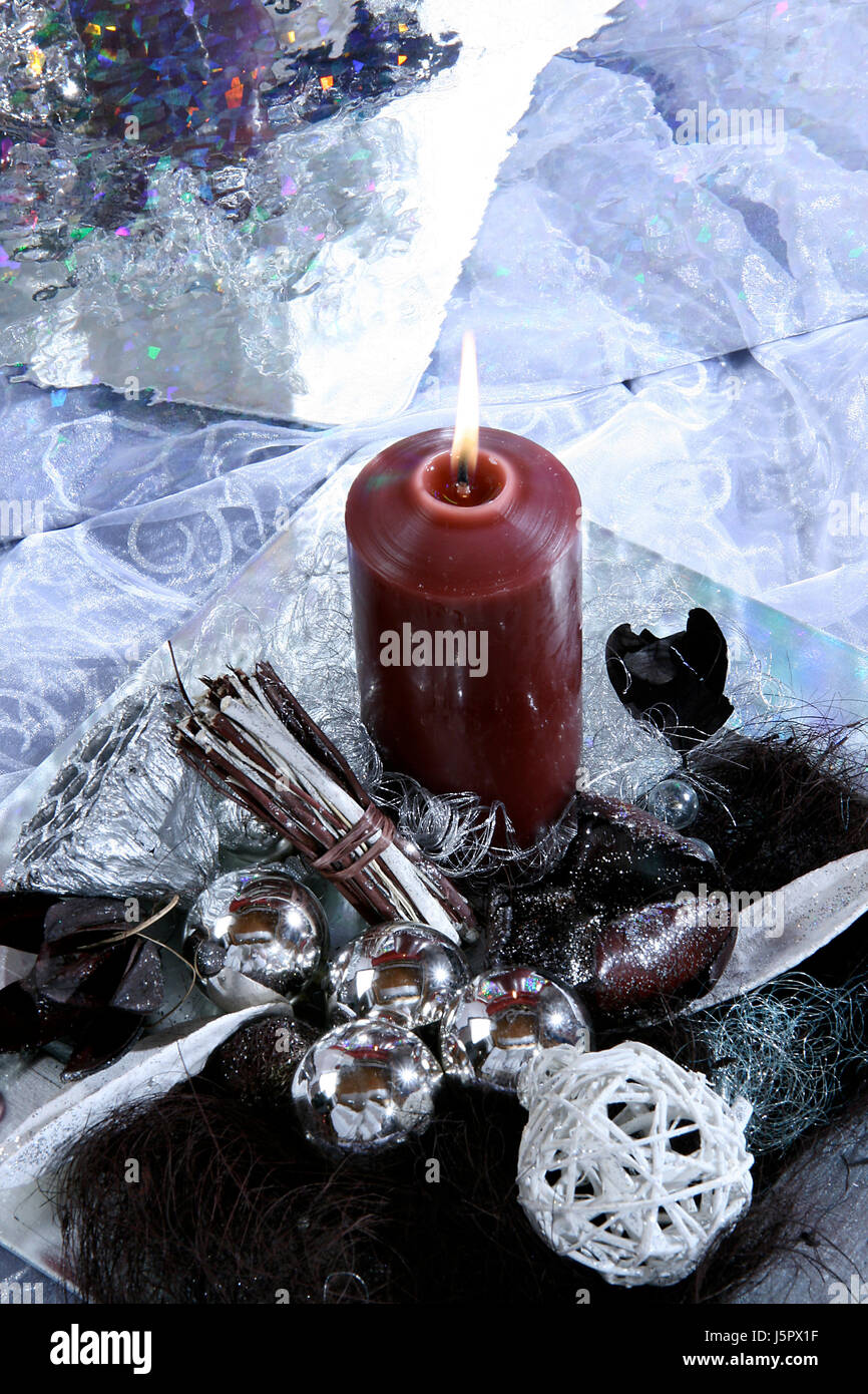 still life winter cold candle advent silver mood gift fire ...